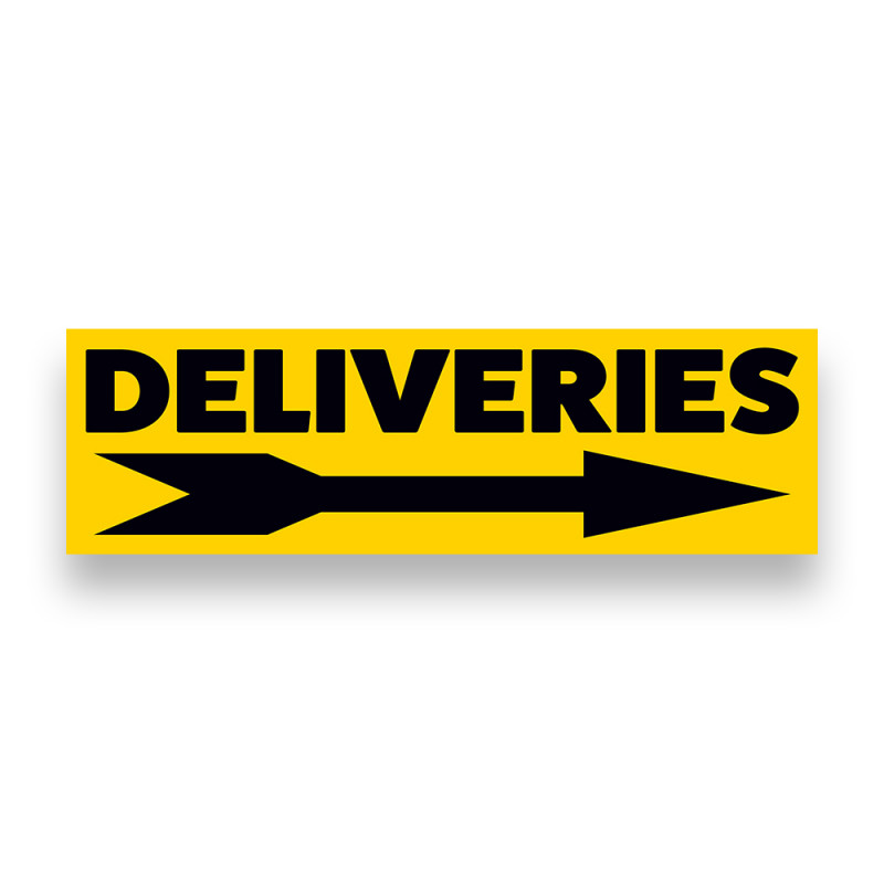 DELIVERIES Right Arrow Vinyl Banner 5 Feet Wide by 2 Feet Tall