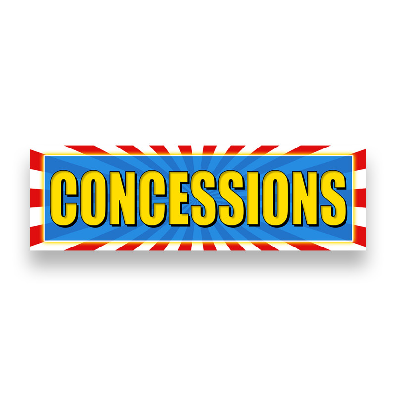CONCESSIONS Vinyl Banner 5 Feet Wide by 2 Feet Tall