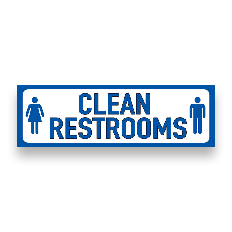 RESTROOMS 2 Pack Double-Sided Yard Signs 16" x 24" with Metal Stakes ...