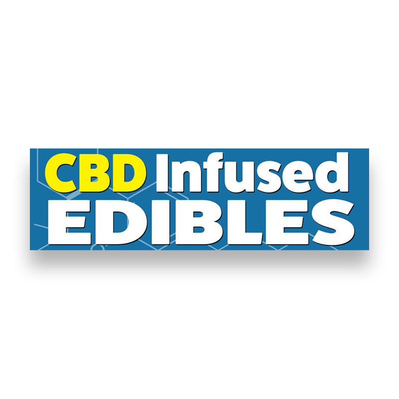 CBD Infused EDIBLES Vinyl Banner 5 Feet Wide by 2 Feet Tall