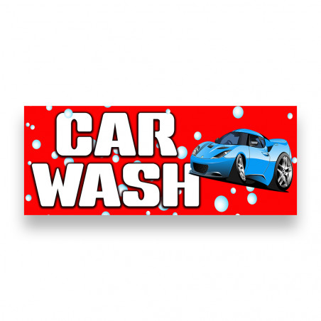 CAR WASH Vinyl Banner 5 Feet Wide by 2 Feet Tall