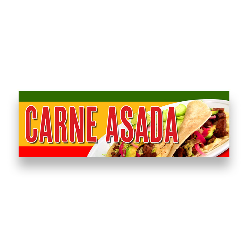 Carne Asada Vinyl Banner 5 Feet Wide by 2 Feet Tall