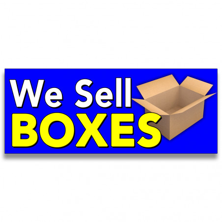 We Sell Boxes Vinyl Banner 5 Feet Wide by 2 Feet Tall