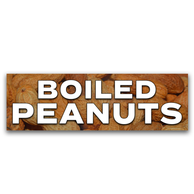 Boiled Peanuts Vinyl Banner 5 Feet Wide by 2 Feet Tall