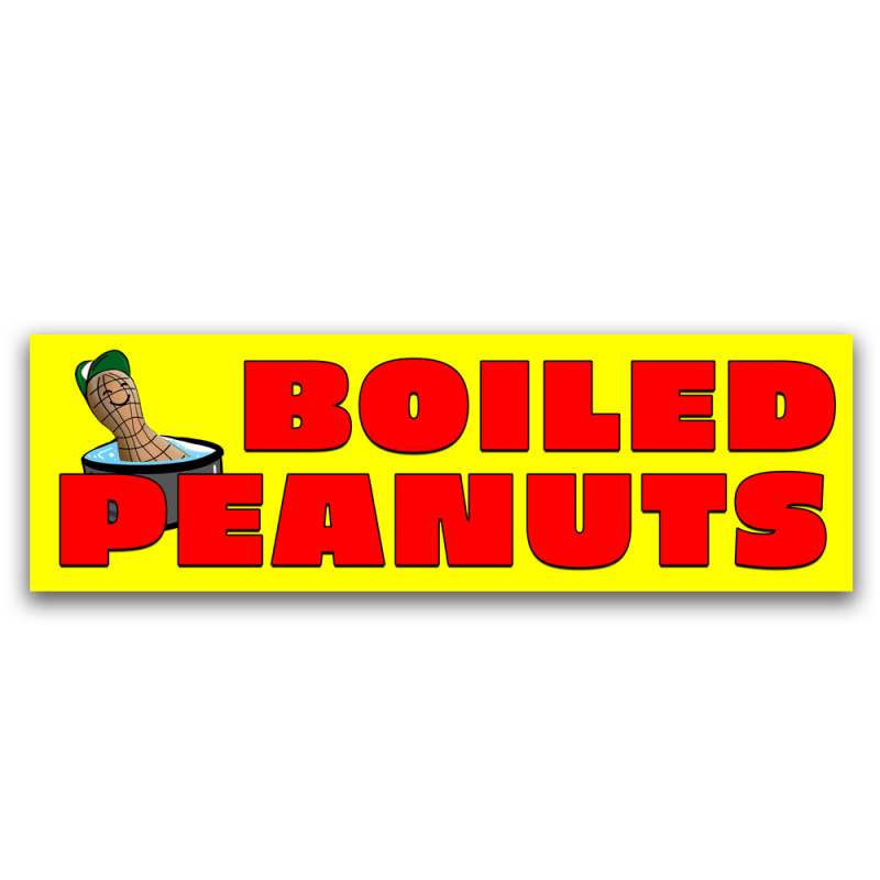 Boiled Peanuts Vinyl Banner 5 Feet Wide by 2 Feet Tall