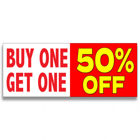 Buy one Get One 50% Off Vinyl Banner 5 Feet Wide by 2 Feet Tall