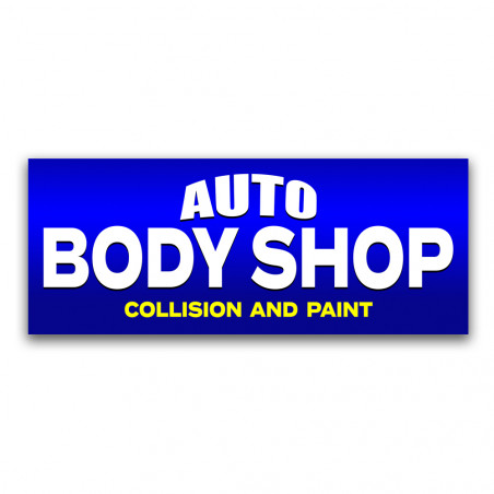Auto Body Shop Vinyl Banner 5 Feet Wide by 2 Feet Tall