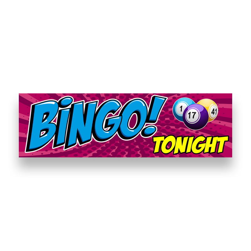 Bingo Tonight Vinyl Banner 5 Feet Wide by 2 Feet Tall