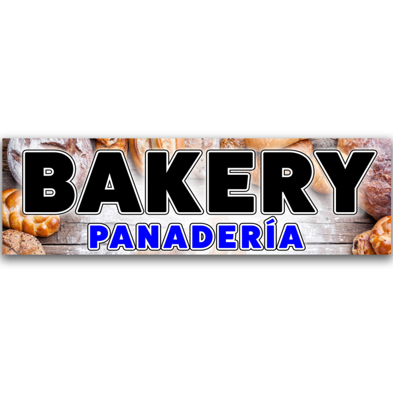 Bakery/Panader√≠a Vinyl Banner 5 Feet Wide by 2 Feet Tall
