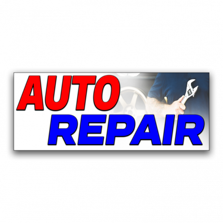 Auto Repair Vinyl Banner 5 Feet Wide by 2 Feet Tall