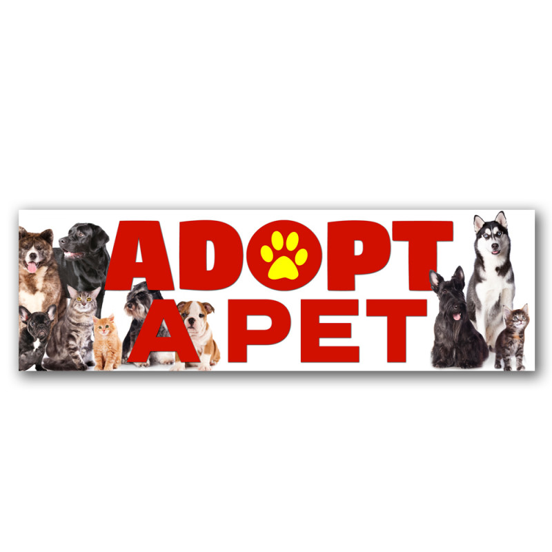 2 Pack Adopt A Pet Here Yard Signs 16" x 24" - Double-Sided Print, with ...