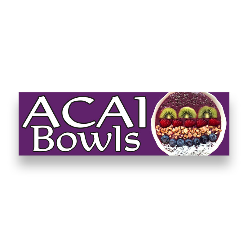 ACAI Bowl Vinyl Banner 5 Feet Wide by 2 Feet Tall