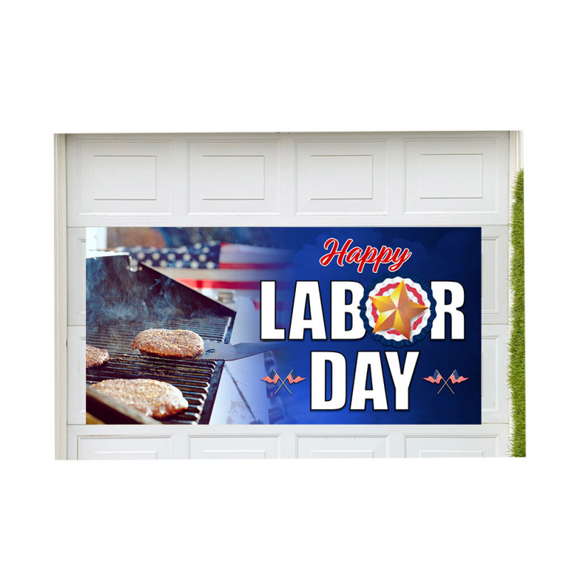 Vista Products Happy Labor Day 21" x 47" Garage Banner for Steel Garage ...
