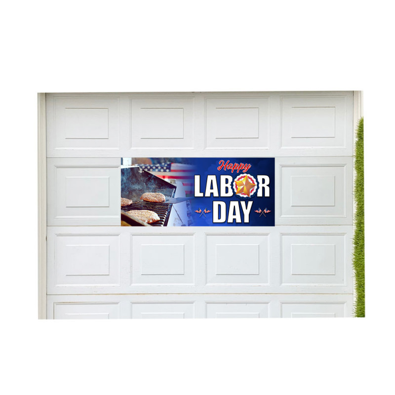 Vista Products Happy Labor Day 21" x 47" Garage Banner for Steel Garage ...