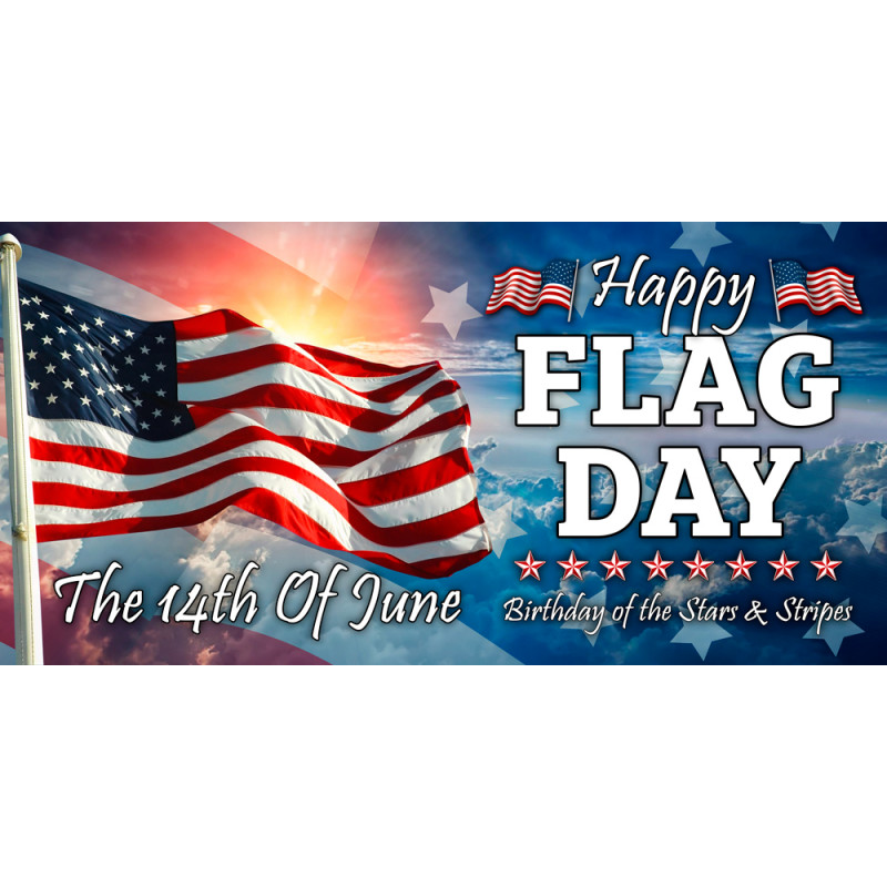 VF Displays Happy Flag Day Magnetic Garage Door Banner 42" x 84" for ...