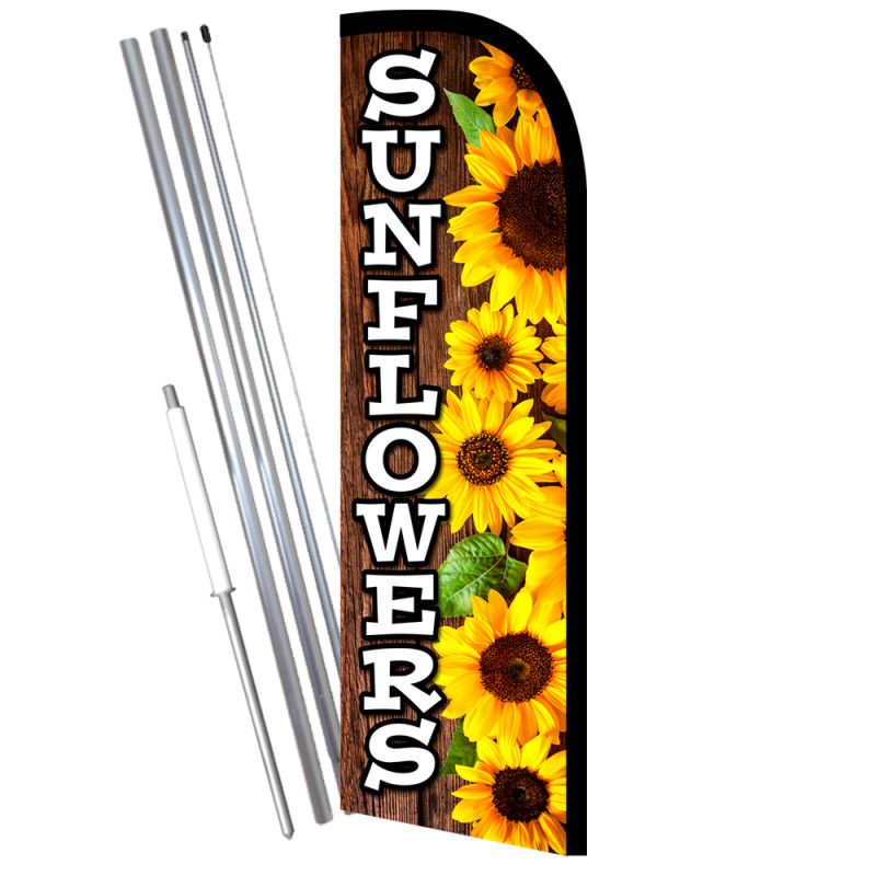 Sunflowers Premium Windless Feather Flag Bundle (Complete Kit) OR ...