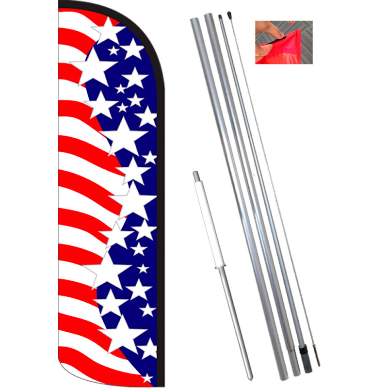 Star Spangled Windless Feather Flag Bundle (Complete Kit) OR Optional ...