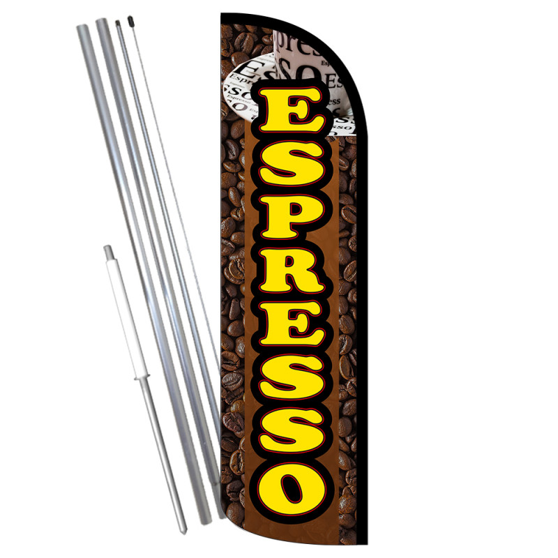 Espresso Windless Feather Flag Bundle (Complete Kit) OR Optional ...