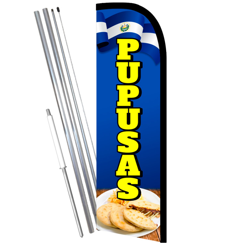 PUPUSAS Premium Windless Feather Flag Bundle (Complete Kit) OR Optional ...