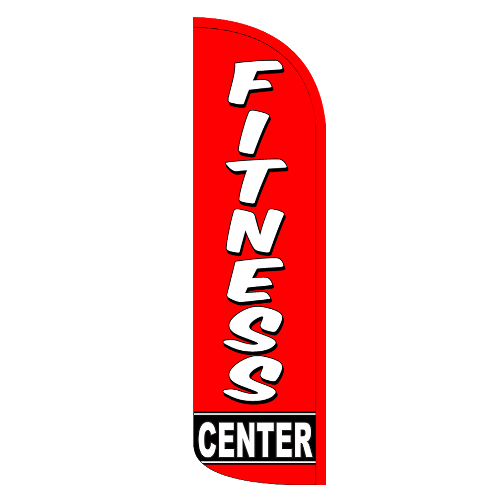 FITNESS CENTER Windless Feather Flag Bundle (Complete Kit) OR Optional ...