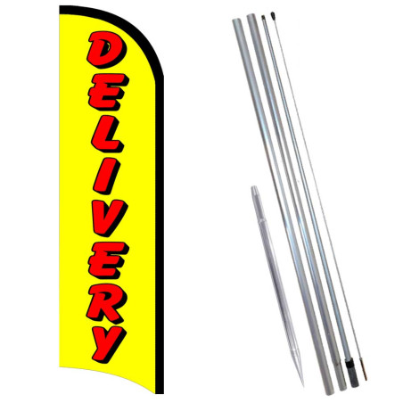Vista Flags Delivery Premium Windless Feather Flag Bundle (11.5' Tall ...
