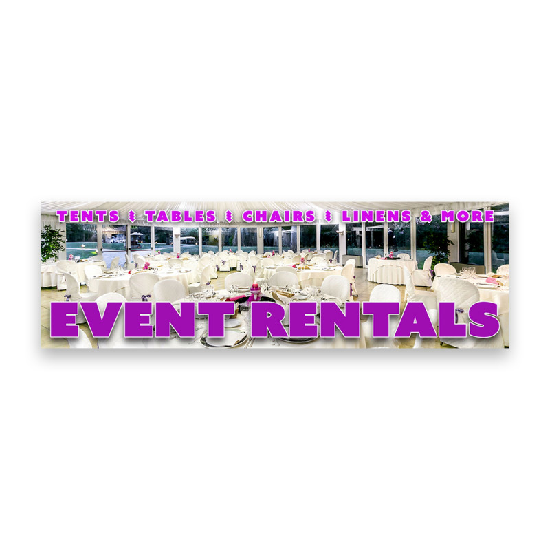 Event Rentals Vinyl Banner (Size Options) 5 Feet Wide by 2 Feet Tall
