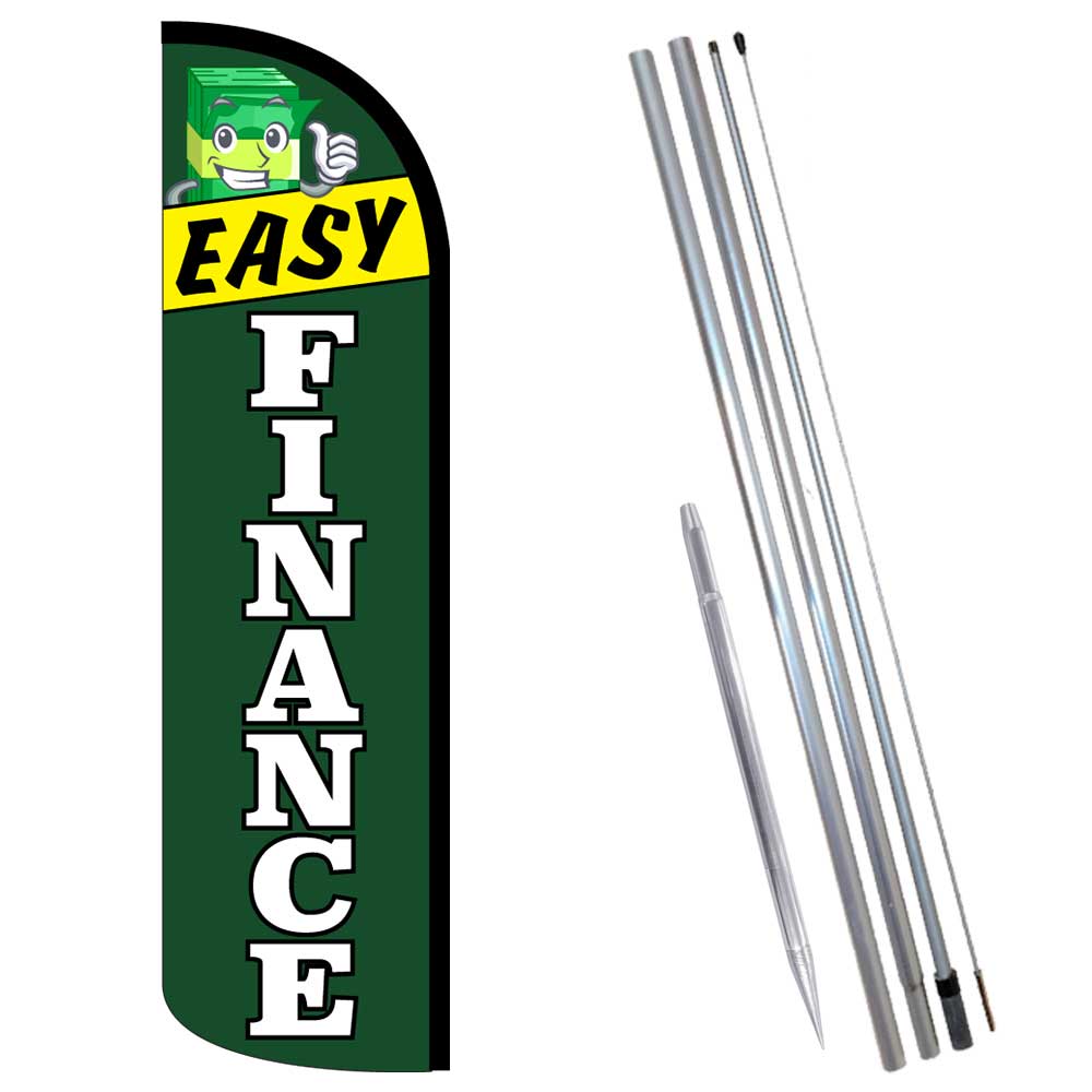 Easy Finance Premium Windless Feather Flag Bundle (Complete Kit) OR ...