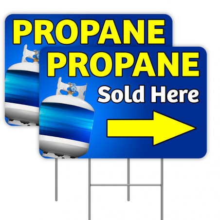 2 Pack Propane Sold Here Yard Sign 16" x 24" - Double-Sided Print, with ...