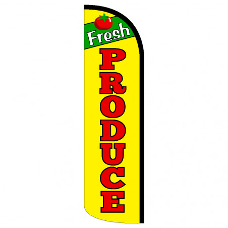 Fresh Produce (Yellow) Windless Feather Flag Bundle (11.5' Tall Flag ...