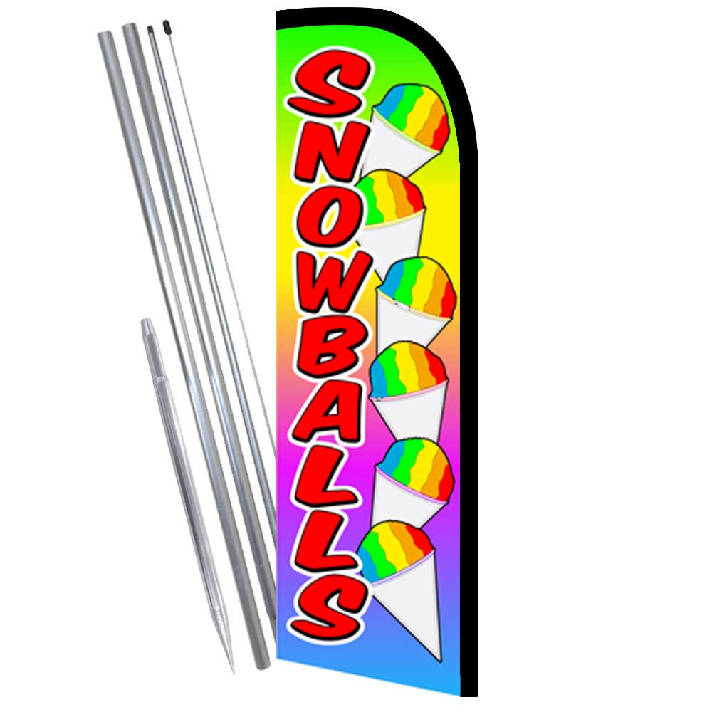 Snowballs Windless Feather Flag Bundle (Complete Kit) OR Optional ...