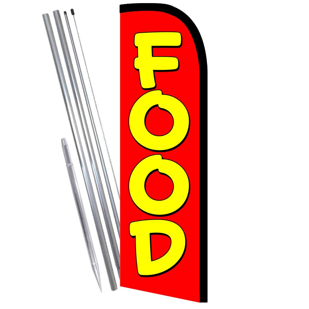 Food Windless Feather Flag Bundle (Complete Kit) OR Optional ...
