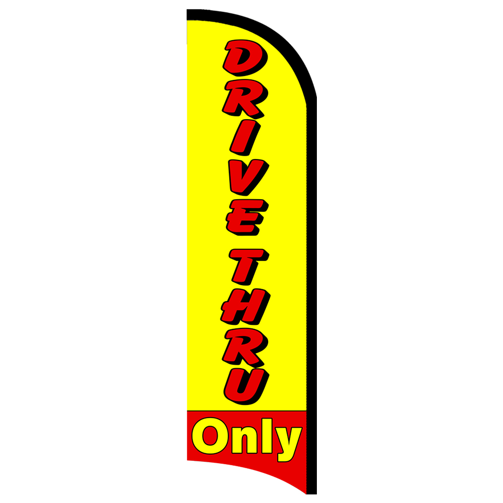 Drive Thru Only Premium Windless Feather Flag Bundle (Complete Kit) OR ...
