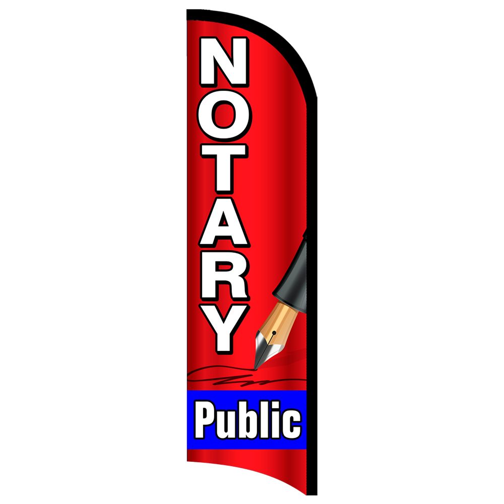 Notary Public Premium Windless Feather Flag Bundle (Complete Kit) OR ...