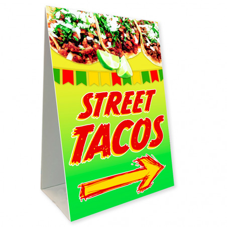 Street Tacos Economy A-Frame Sign 24" Wide by 36" Tall (Made in The USA)