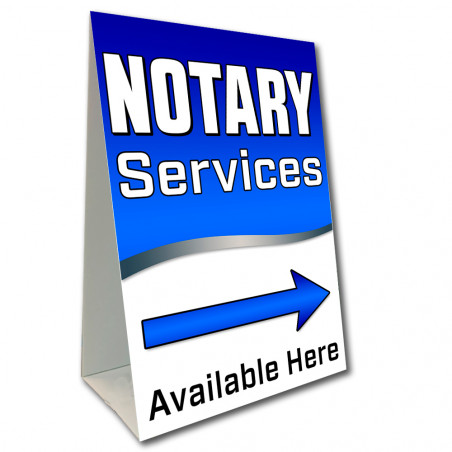 Notary Services Available Here (Arrow) Economy A-Frame Sign 2 Feet Wide ...