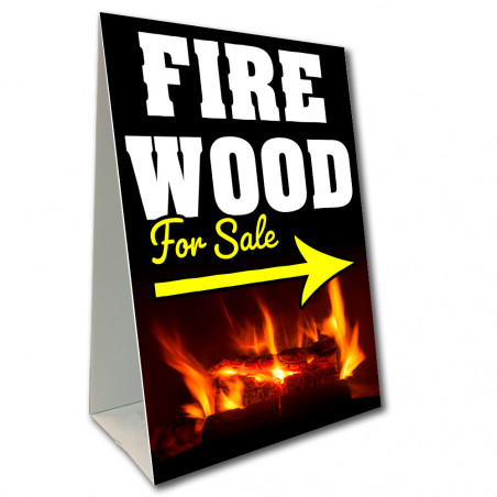 Firewood for Sale (Arrow) Economy A-Frame Sign 2 Feet Wide by 3 Feet ...