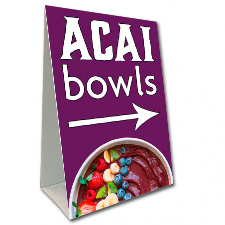 ACAI Bowls (Arrow) Economy A-Frame Sign 2 Feet Wide by 3 Feet Tall ...