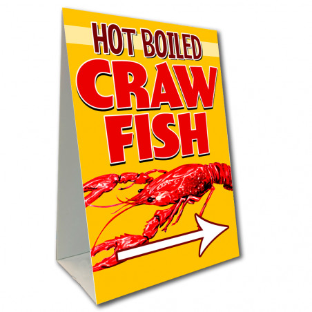 Hot Boiled Crawfish (Arrow) Economy A-Frame Sign 2 Feet Wide by 3 Feet ...