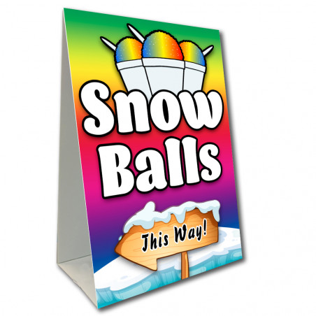 Snow Balls (Arrow) Economy A-Frame Sign 24" Wide by 36" Tall (Made in ...