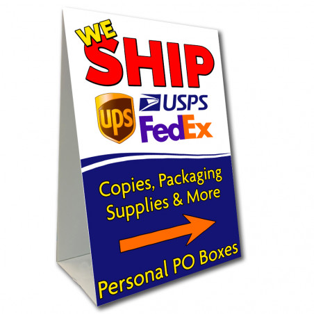 We Ship (Arrow) Economy A-Frame Sign 2 Feet Wide by 3 Feet Tall (Made ...