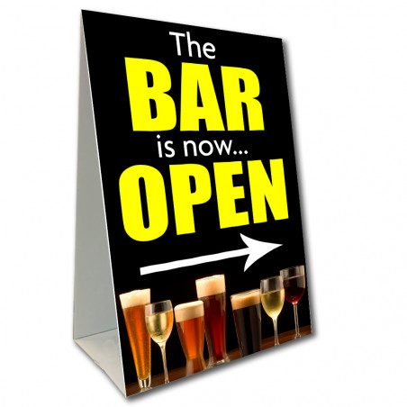 The Bar is Now Open (Arrow) Economy A-Frame Sign 2 Feet Wide by 3 Feet ...