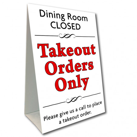 Takeout Orders Only Economy A-Frame Sign 2 Feet Wide by 3 Feet Tall ...