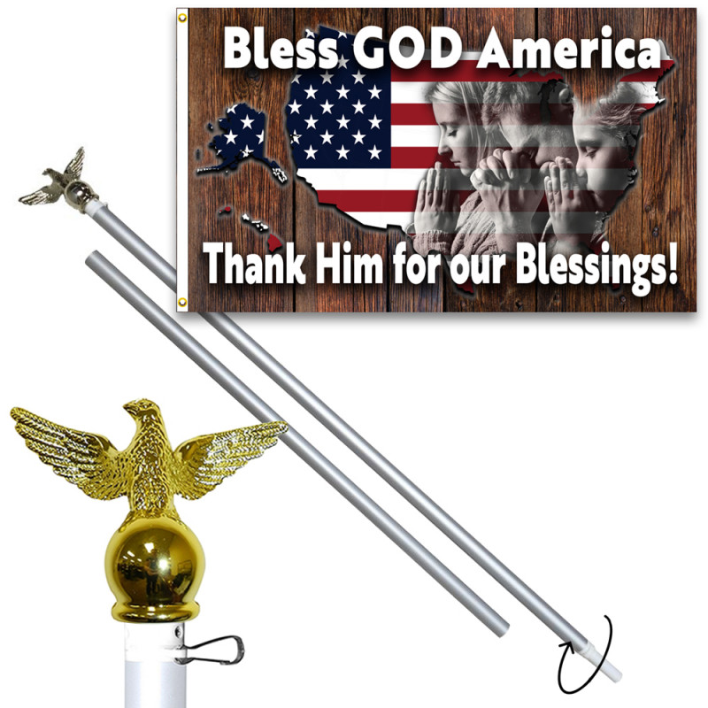 VF Display Bless GOD America 3x5 Premium Polyester Flag (Made in The USA)