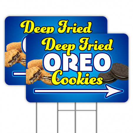 Deep Fried Oreo Cookies 2 Pack Yard Signs 16" x 24" - Double-Sided ...