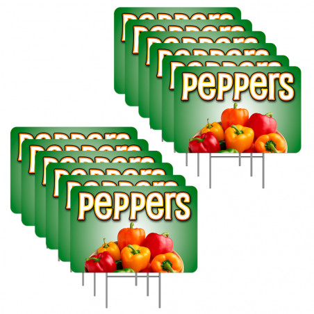 Peppers 12 Pack Yard Signs - Each Sign is 24" x 16" Single-Sided and ...