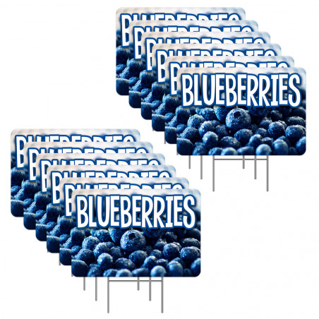 Blueberries 12 Pack Yard Signs - Each Sign is 24" x 16" Single-Sided ...