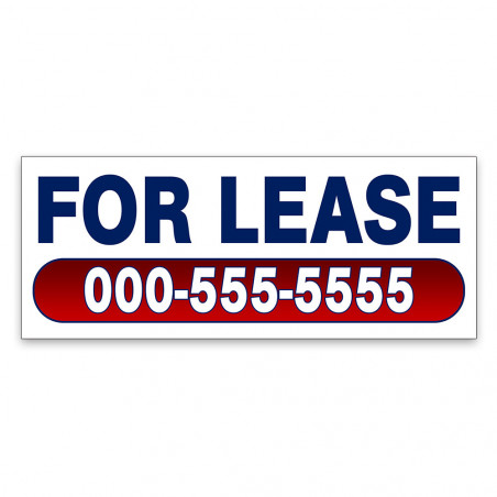 For Lease Vinyl Banner With Custom Phone Number (Size Options)