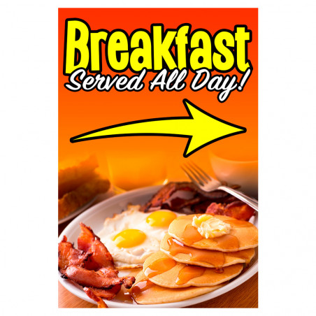 Breakfast Served All Day Economy A-Frame Sign