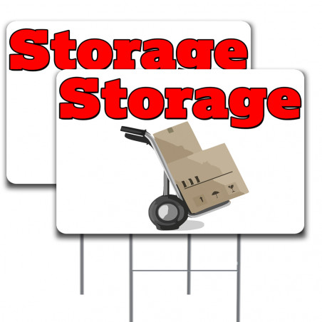STORAGE 2 Pack Double-Sided Yard Signs 16" x 24" with Metal Stakes ...
