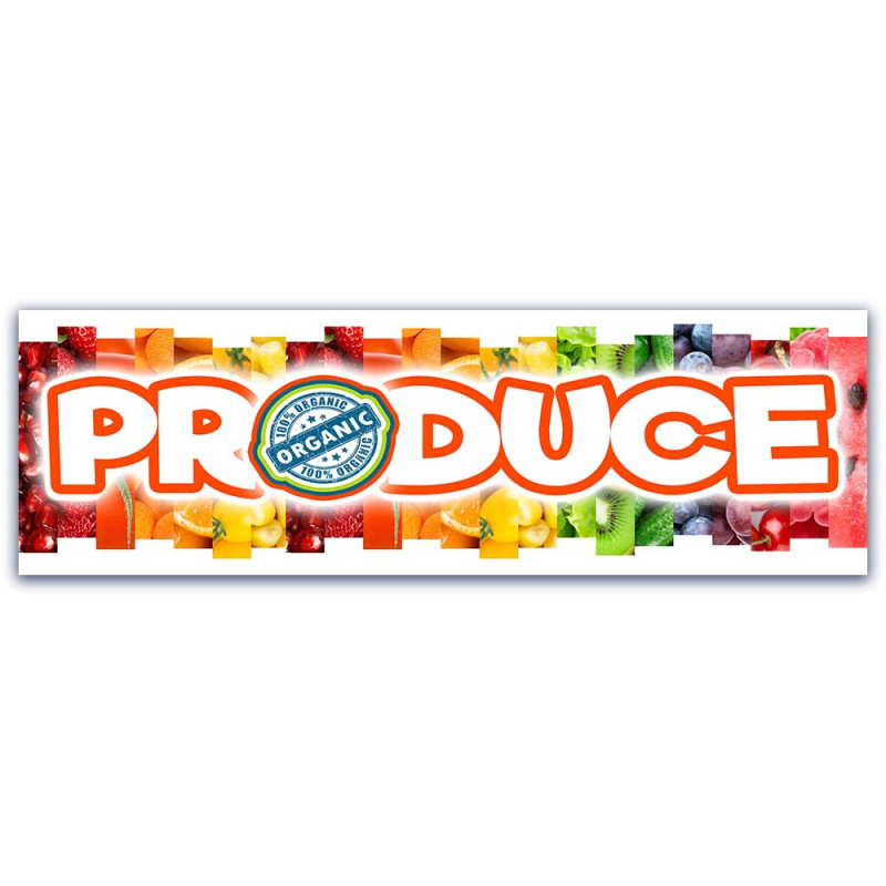 Organic Produce Vinyl Banner with Optional Sizes (Made in the USA)